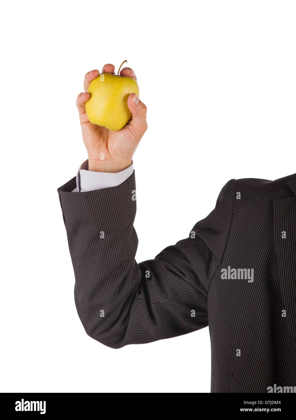 Modern businessman giving apple Stock Photo - Alamy