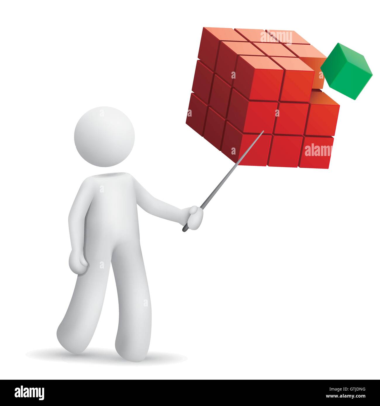 3d person pointing at the boxes isolated white background Stock Vector ...