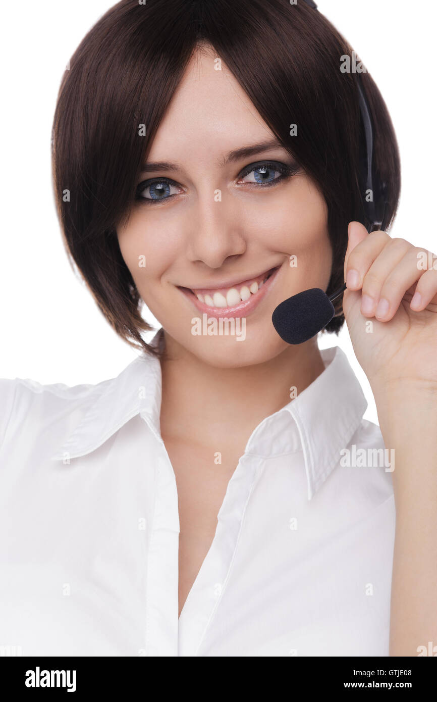 Call Center Girl Headshot Stock Photo - Alamy