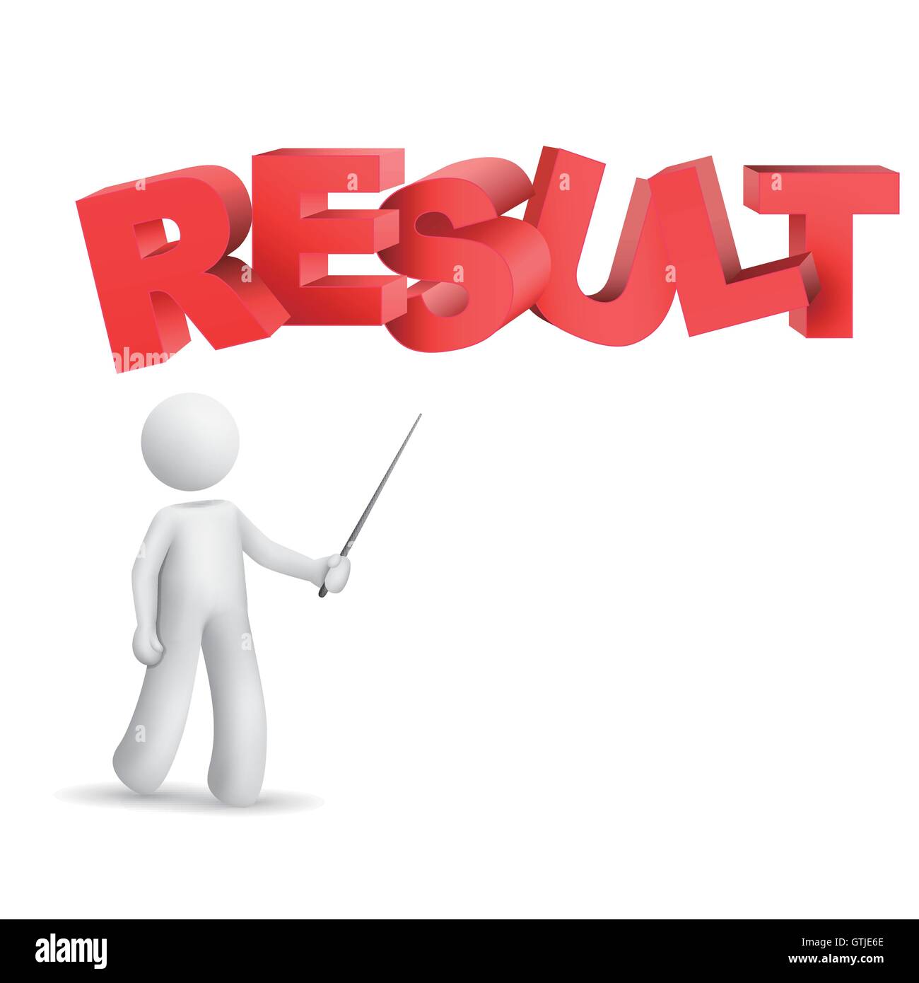 3d person pointing at a word "result" isolated white background Stock ...