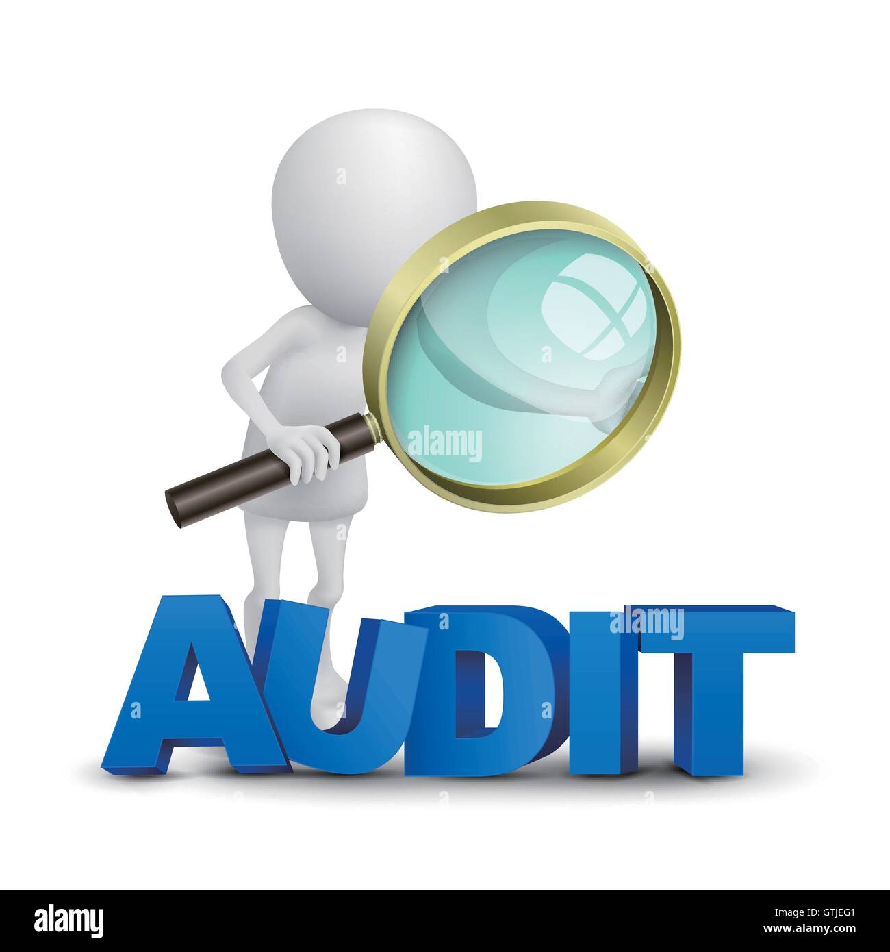 3d person watching a word "aduit" with a magnifying glass Stock Vector ...