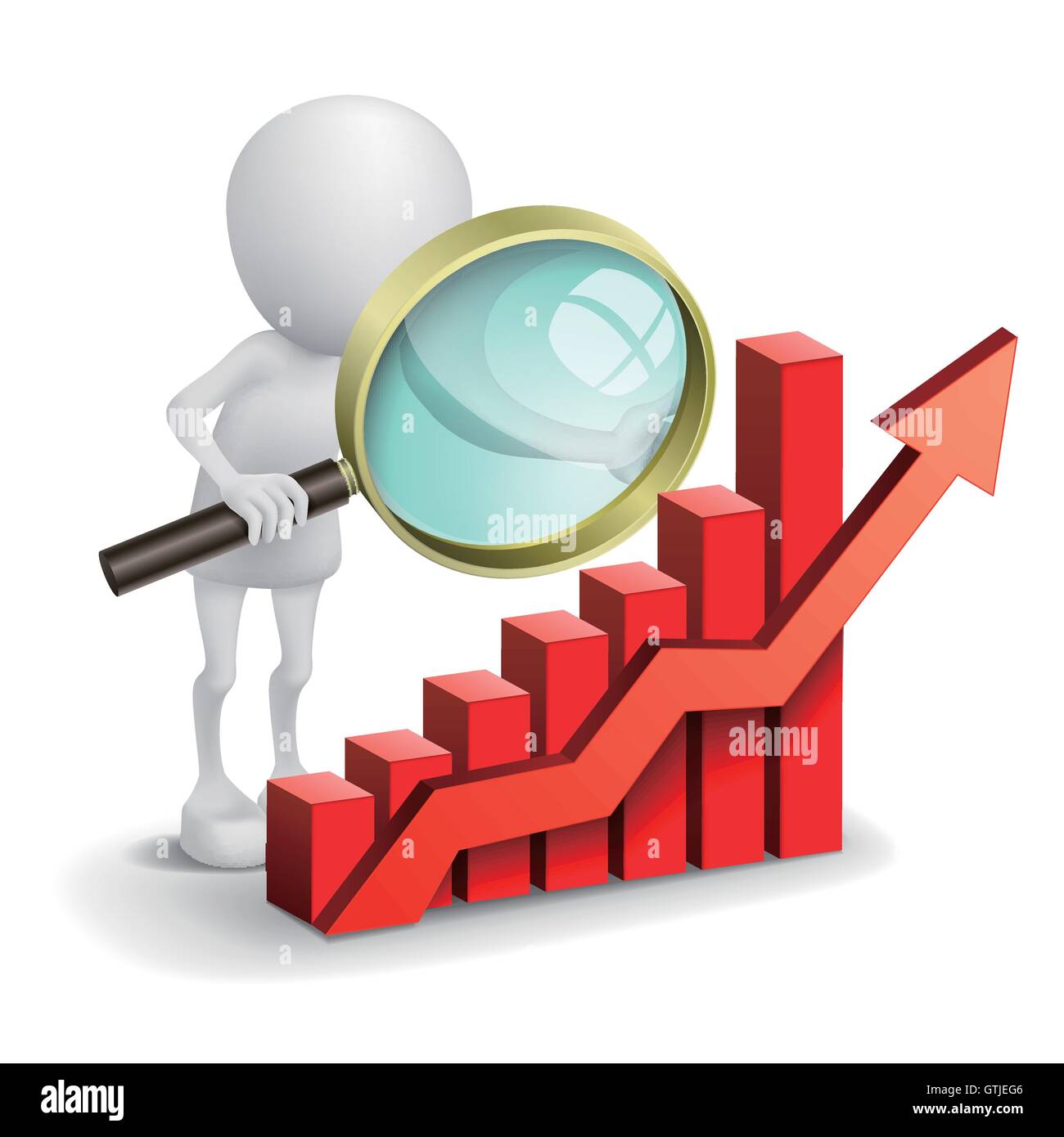 Graphic bar chart magnifying Stock Vector Images - Alamy