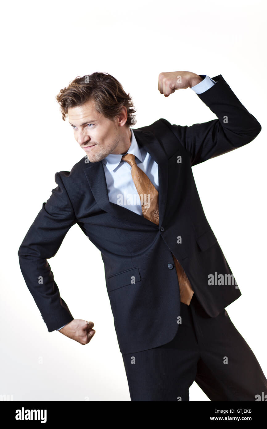 Man showing off muscle hi-res stock photography and images - Alamy