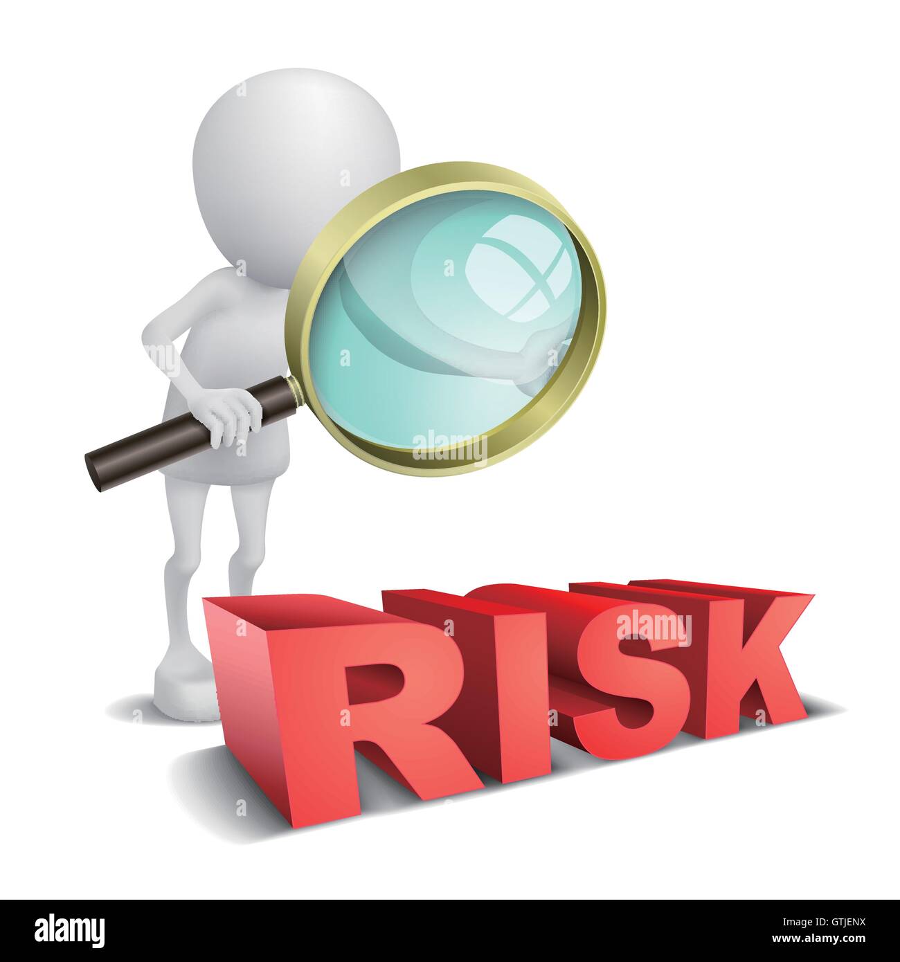 3d person watching a word "Risk" with a magnifying glass Stock Vector ...