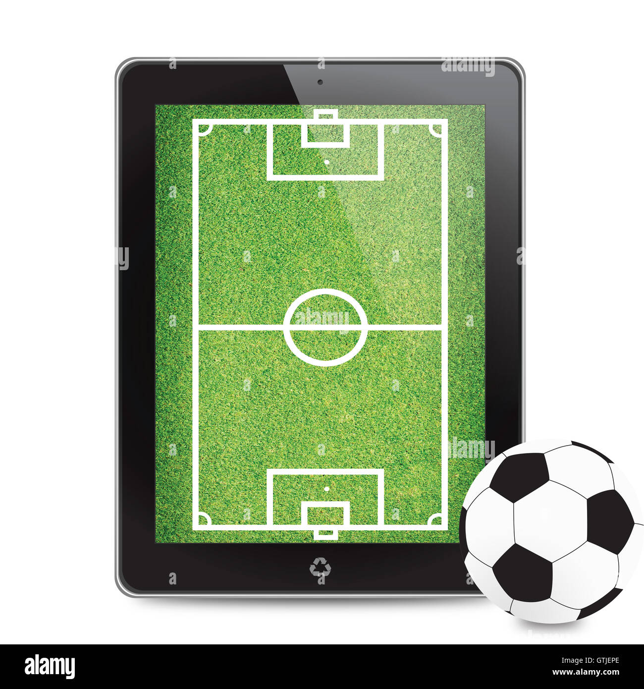 Football field on tablet, isolate Stock Photo - Alamy