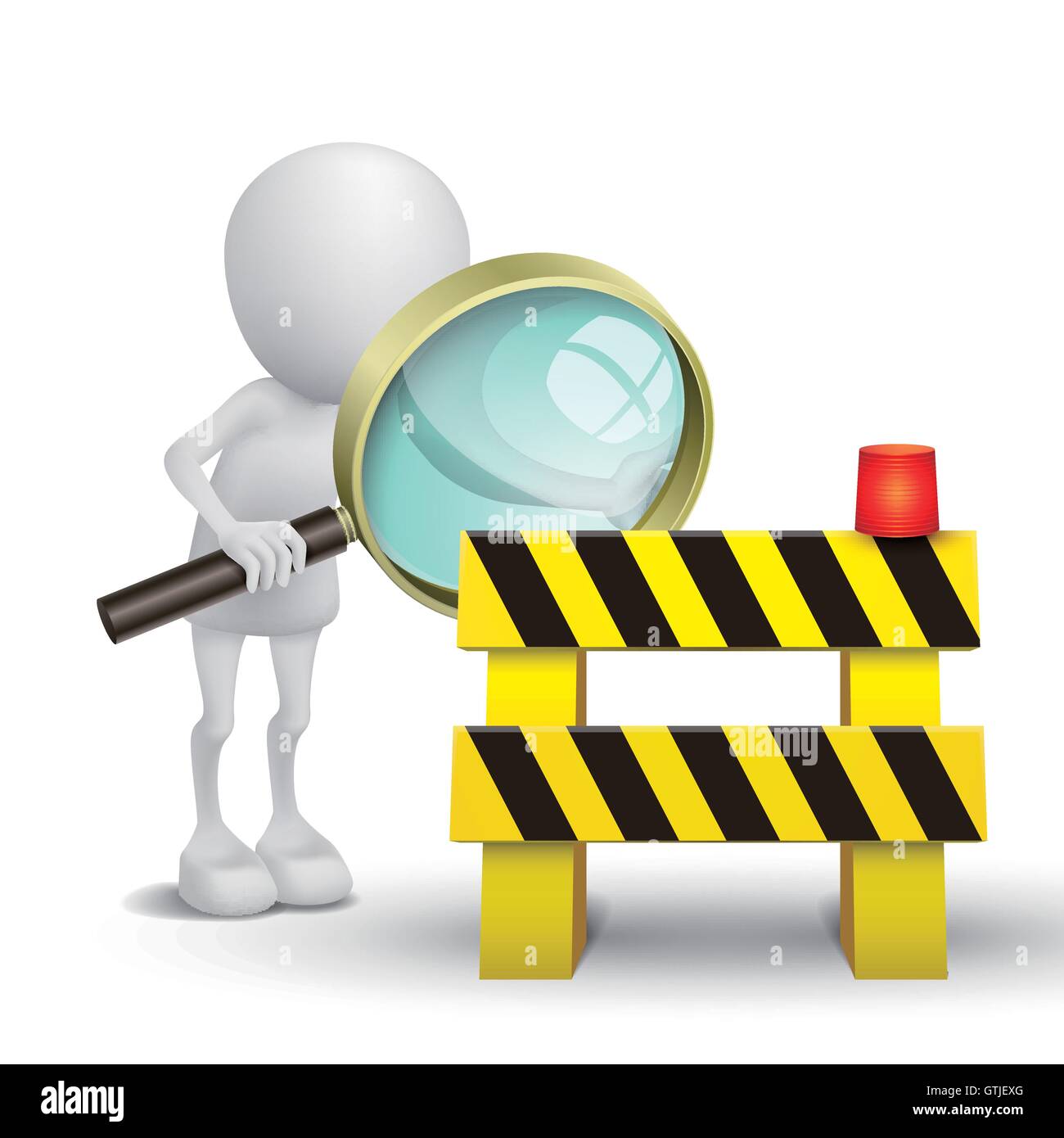 3d man broken magnifying glass hi-res stock photography and images - Alamy