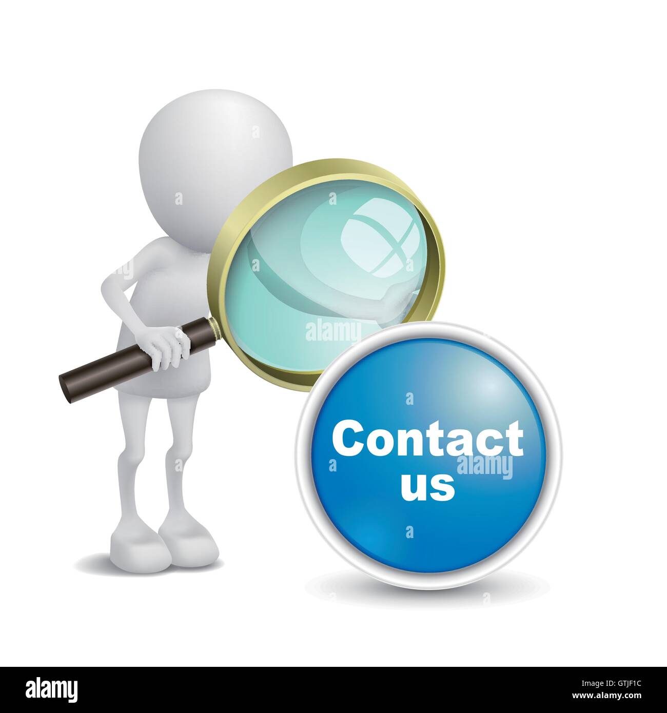 3d man human magnifying glass Stock Vector Images - Alamy