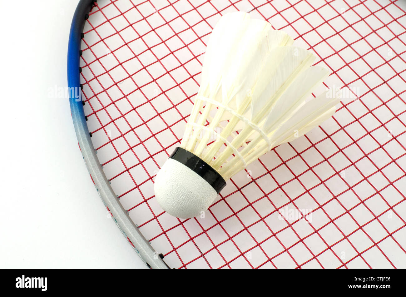 racket badminton with shuttle cock Stock Photo - Alamy