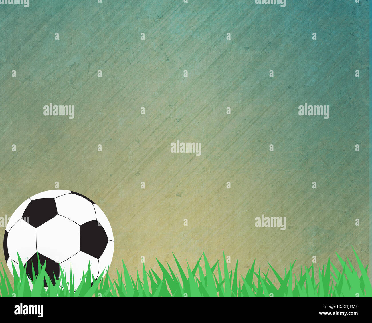 Football soccer on grass and paper background Stock Photo - Alamy