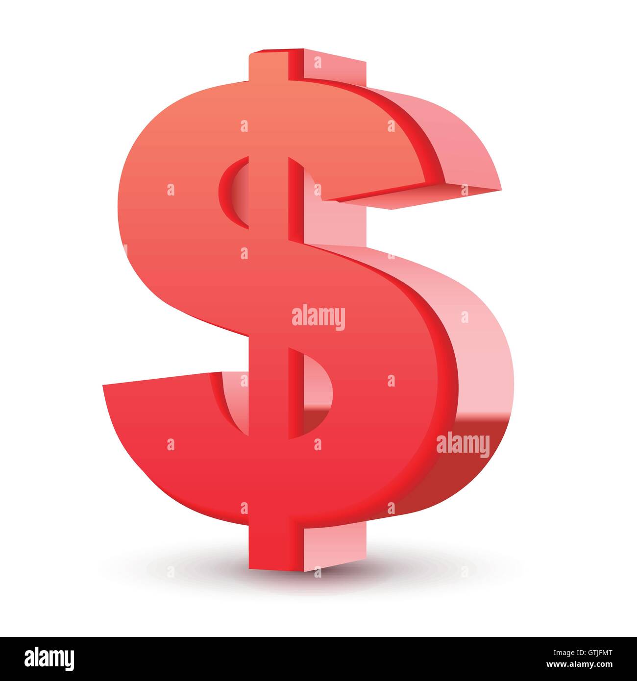 red dollar symbol isolated white background Stock Vector Image & Art ...
