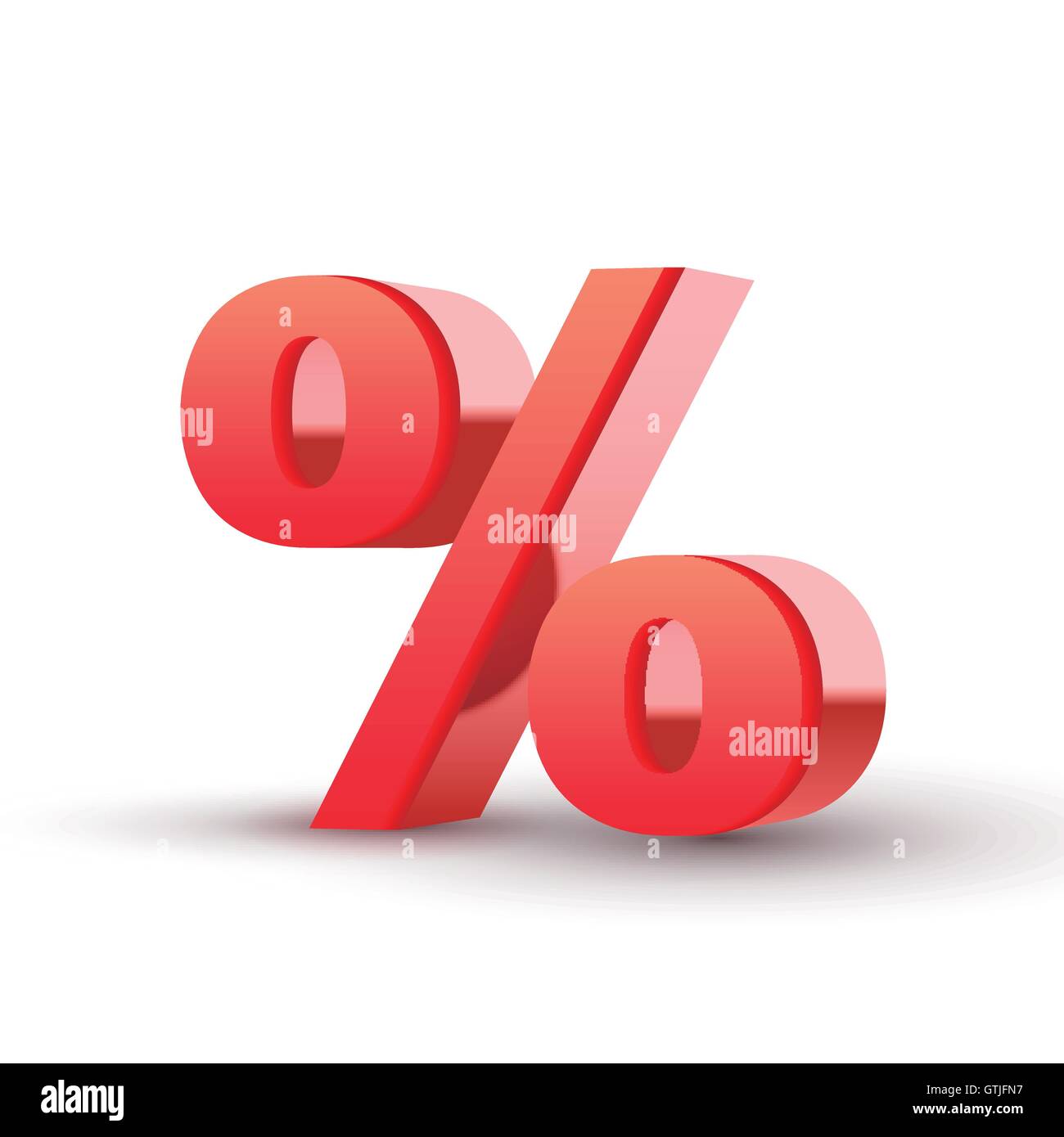 red percent symbol isolated white background Stock Vector Image & Art ...
