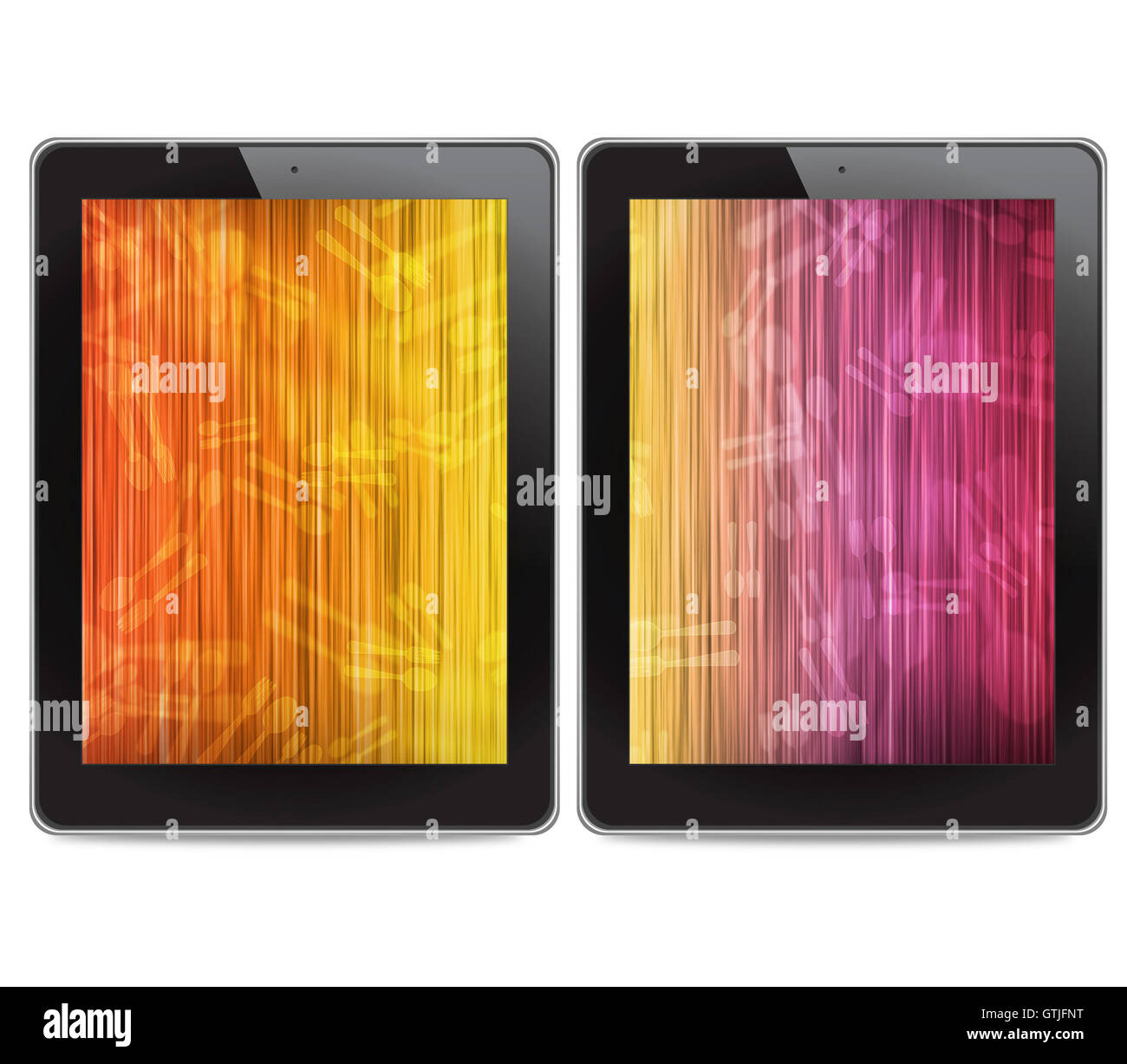 Tablet computers on white background Stock Photo - Alamy