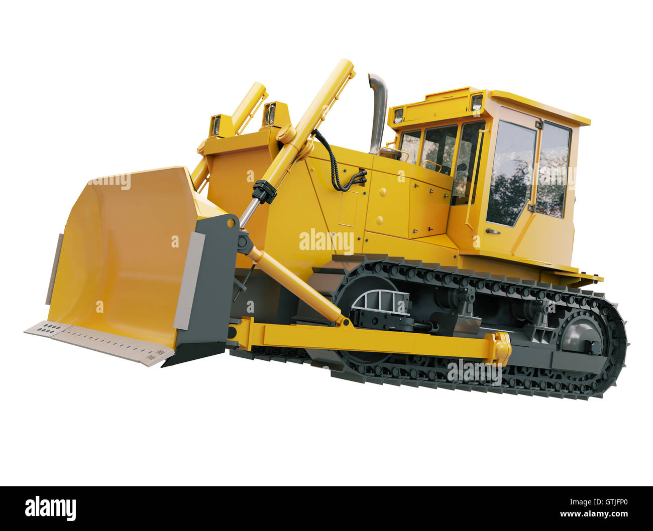 Heavy crawler bulldozer isolated Stock Photo - Alamy