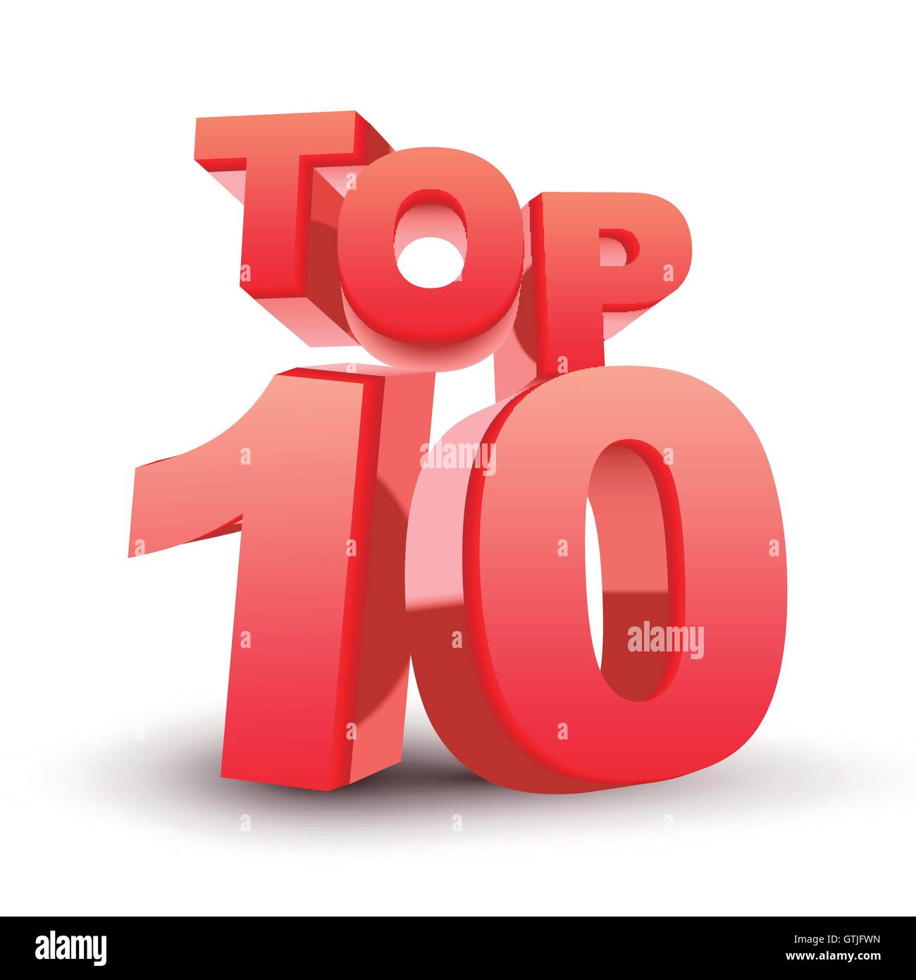 Top ten red word isolated white background Stock Vector Image & Art - Alamy