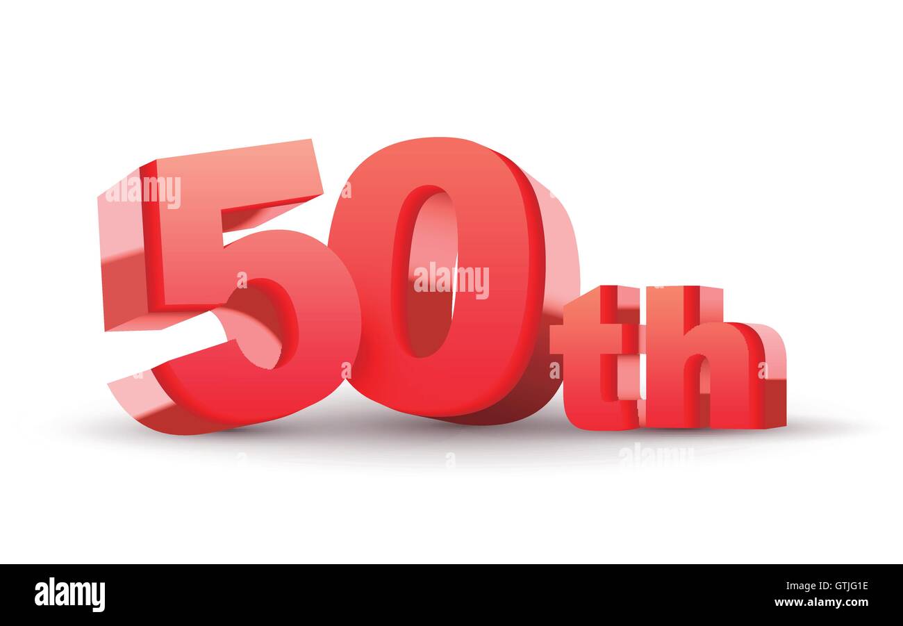 3d anniversary, 50th, isolated on white background Stock Vector Image ...
