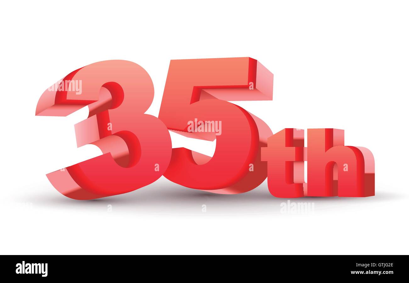 3d anniversary, 35th, isolated on white background Stock Vector Image ...