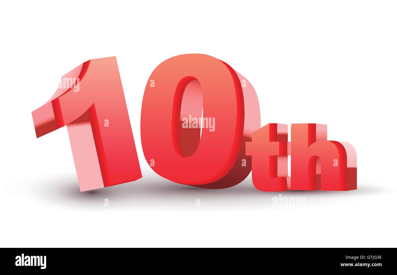 3d anniversary, 10th, isolated on white background Stock Vector Image ...