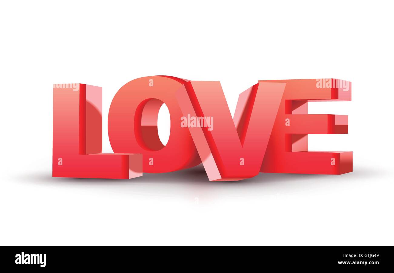 3D LOVE text isolated white background Stock Vector Image & Art - Alamy