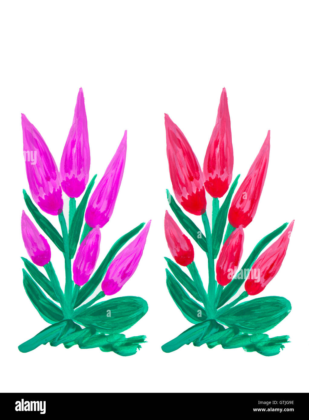 Watercolour flowers in plant Cut Out Stock Images & Pictures - Alamy