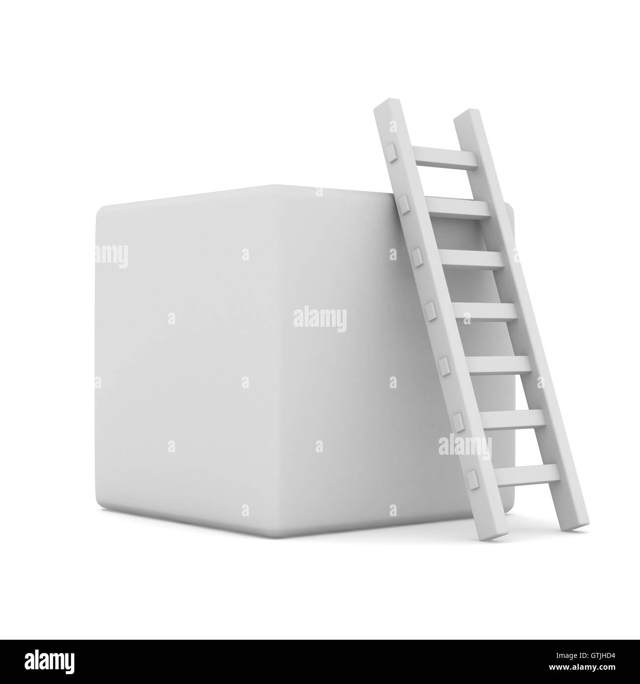 box and staircase. Isolated 3D image Stock Photo - Alamy