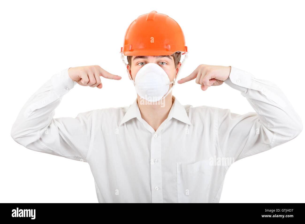 Man white hard hat hi-res stock photography and images - Alamy