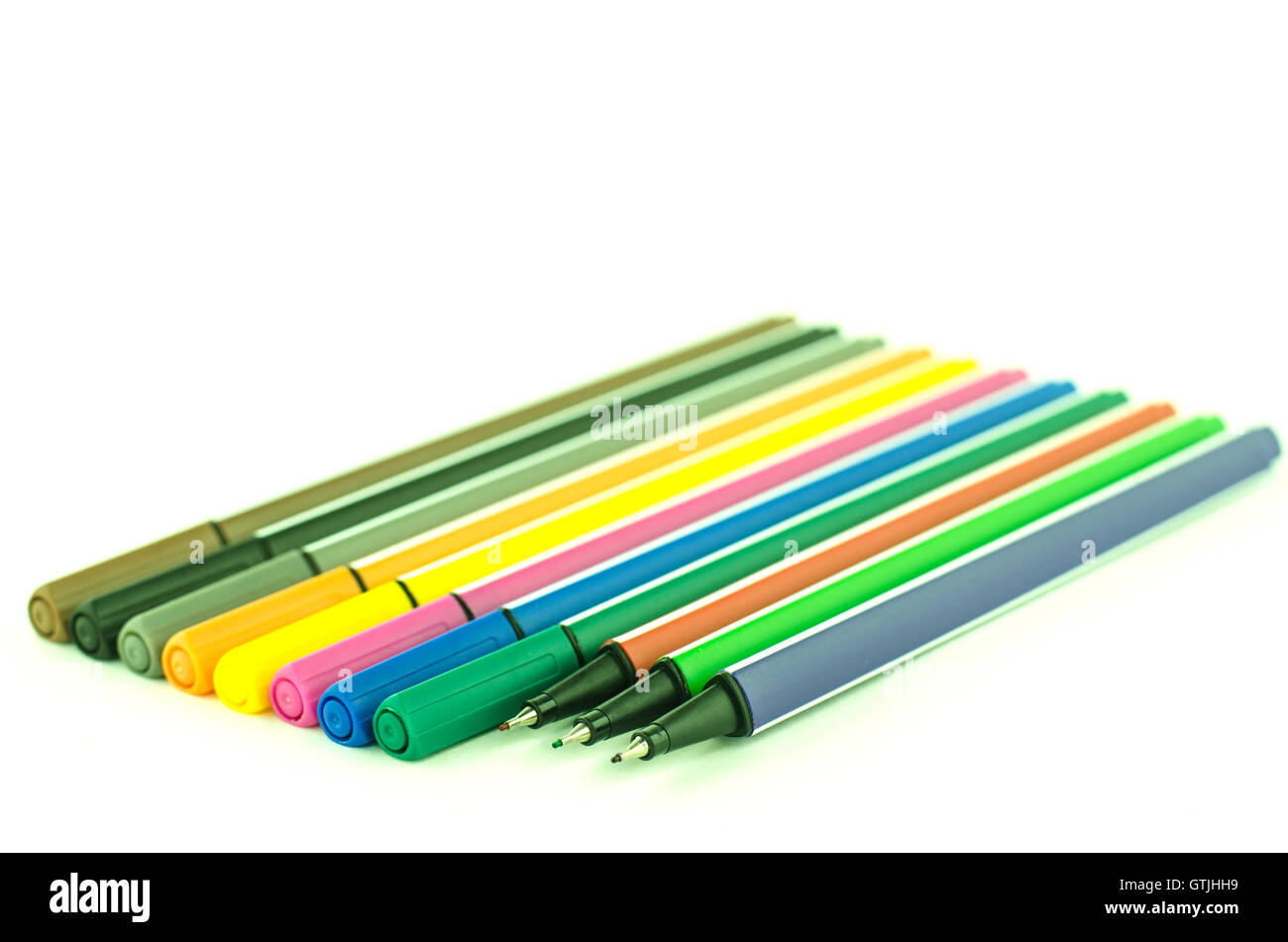 colorful pen isolated on white background Stock Photo - Alamy