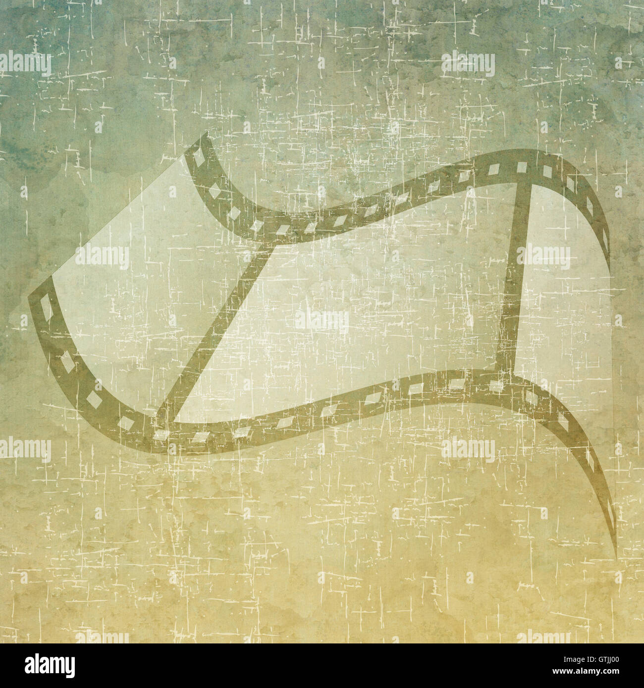 Film icon on old paper background and pattern Stock Photo - Alamy