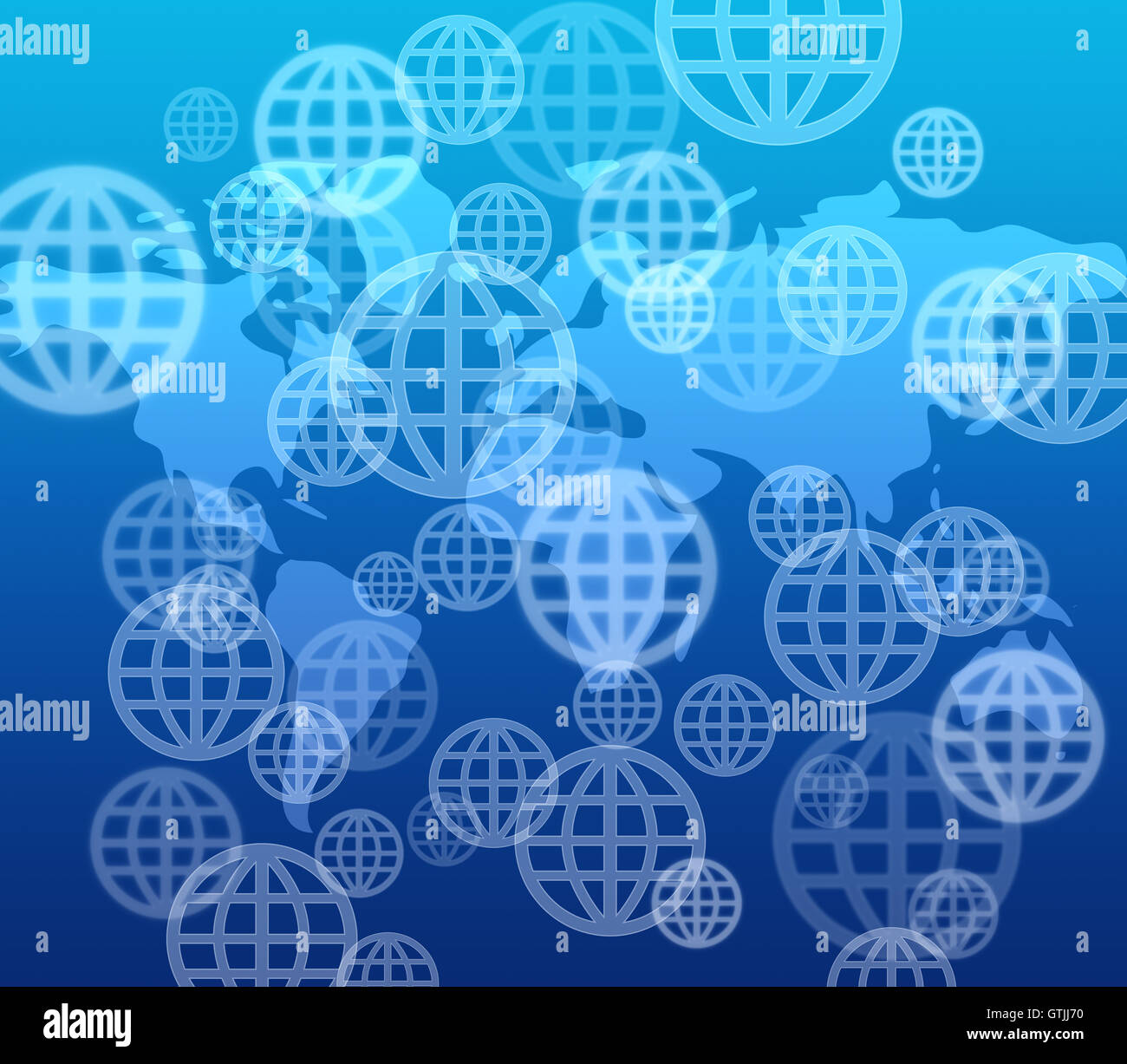 Global button on world map background Stock Photo - Alamy