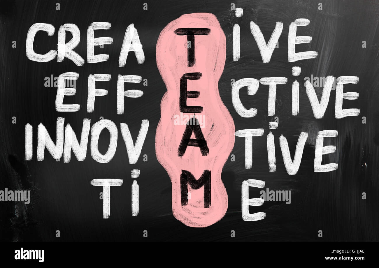 Team handwritten with white chalk on a blackboard Stock Photo - Alamy