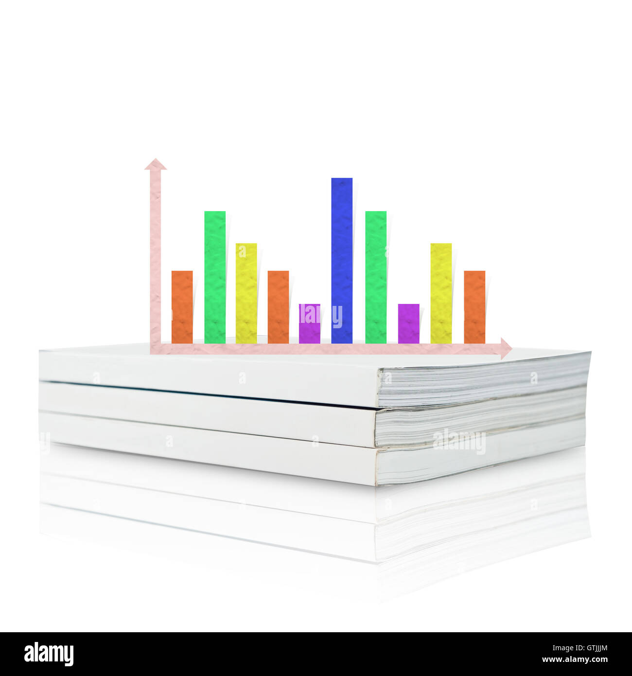 Plasticine graph stick on blank book background, isolated Stock Photo ...