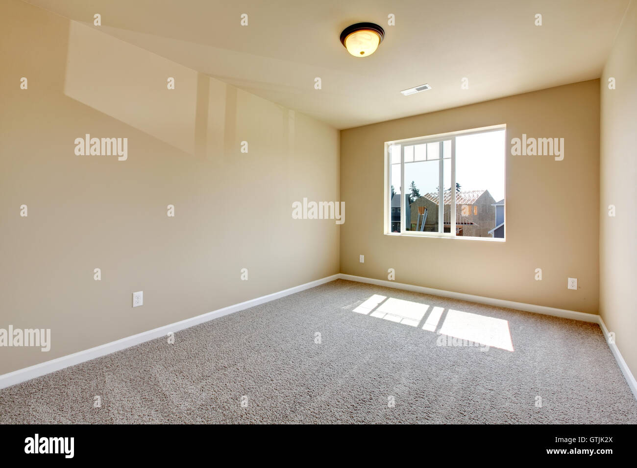 New empty room with beige carpet Stock Photo - Alamy