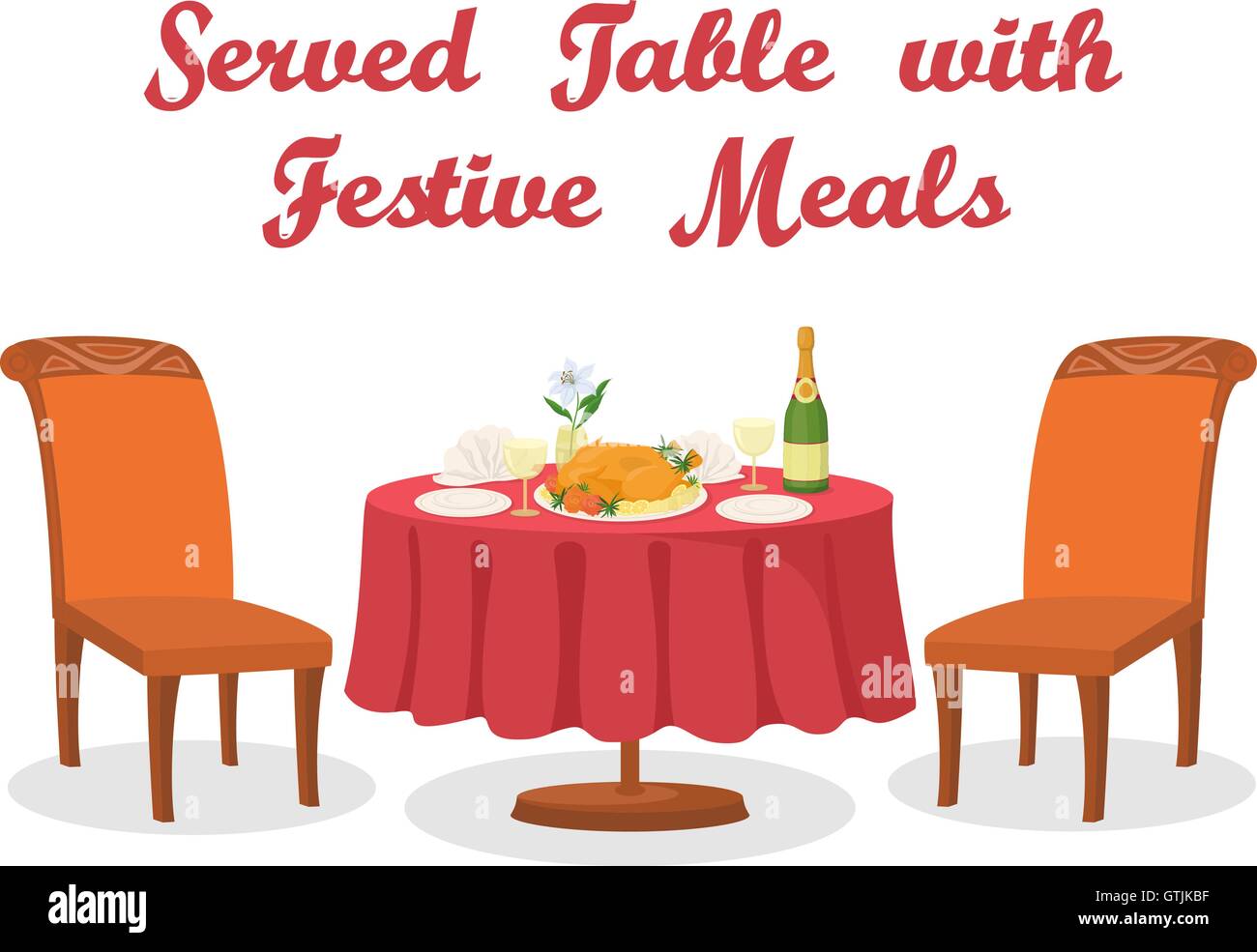 Cartoon Table with Meal, Isolated Stock Vector Image & Art - Alamy