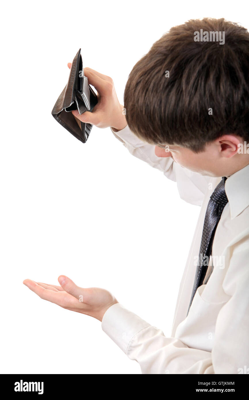 Young Man Checking Empty Wallet Stock Photo - Alamy