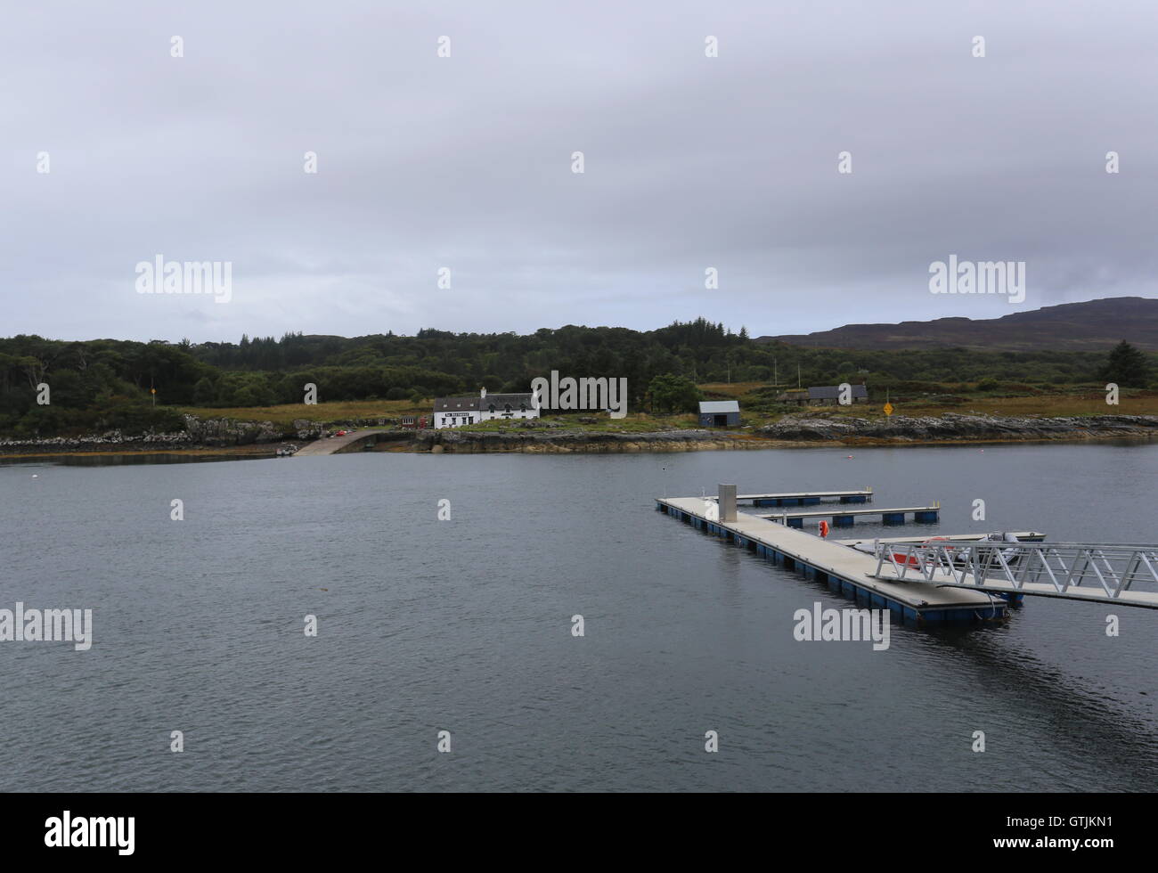 Ulva ferry pontoon and Isle of Ulva Scotland September 2016 Stock Photo ...