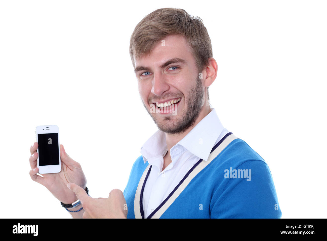 young man on his mobile phone Stock Photo - Alamy