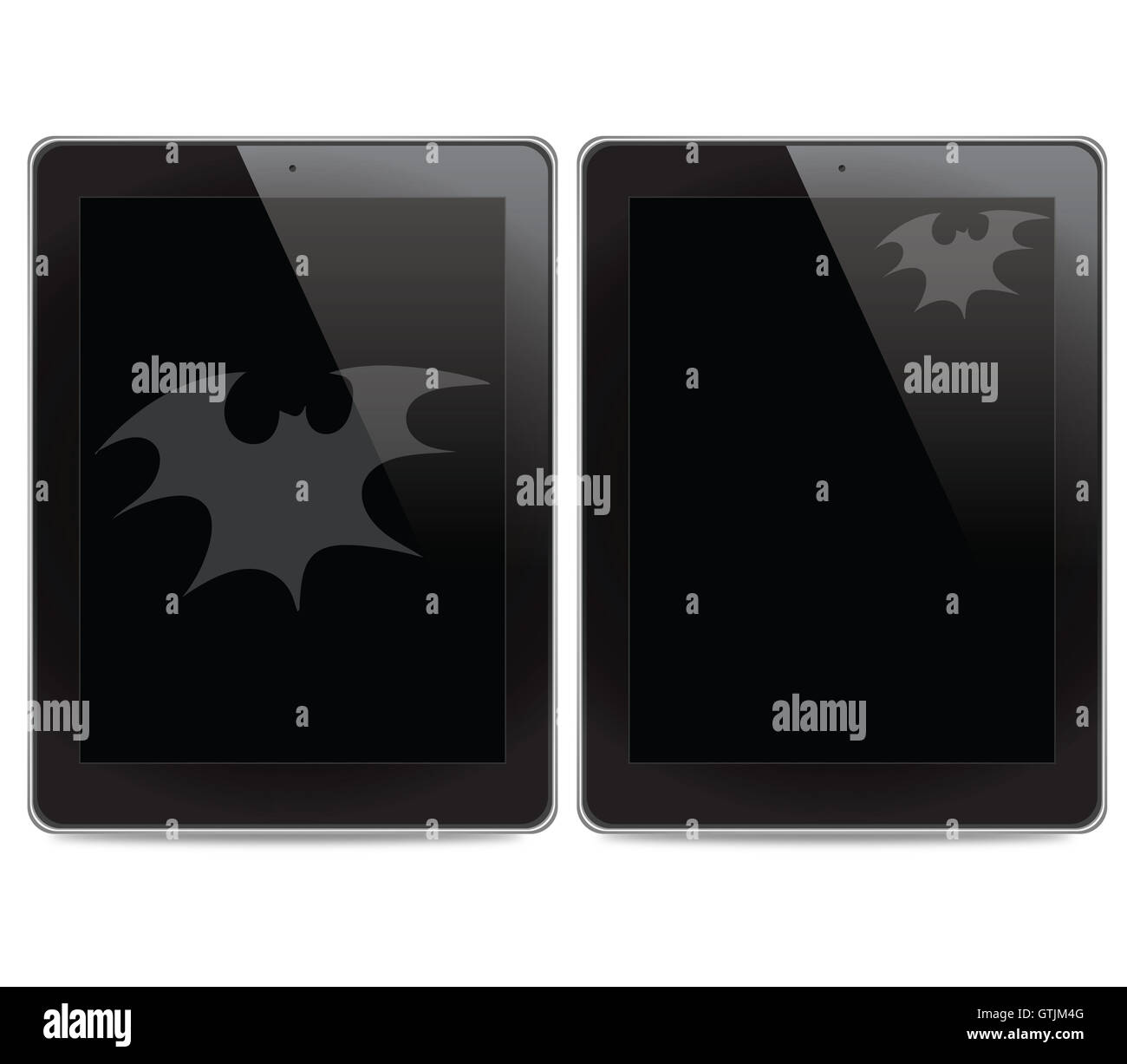 Bat icon on tablet computer background Stock Photo - Alamy