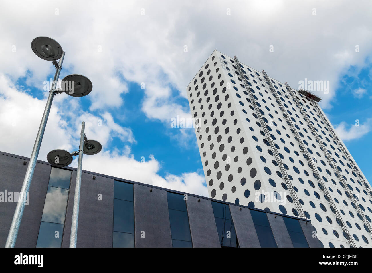 Modern buildings and street lights Stock Photo - Alamy