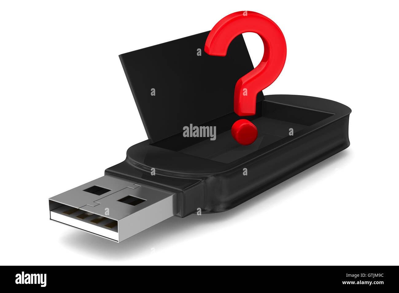 usb flash drive on white background. Isolated 3D image Stock Photo - Alamy