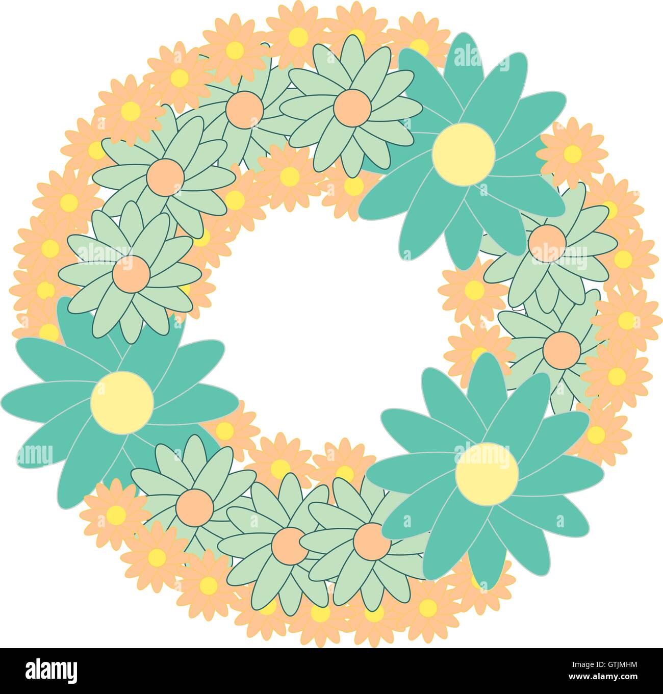 Floral wreath illustration vector Stock Vector Image & Art - Alamy
