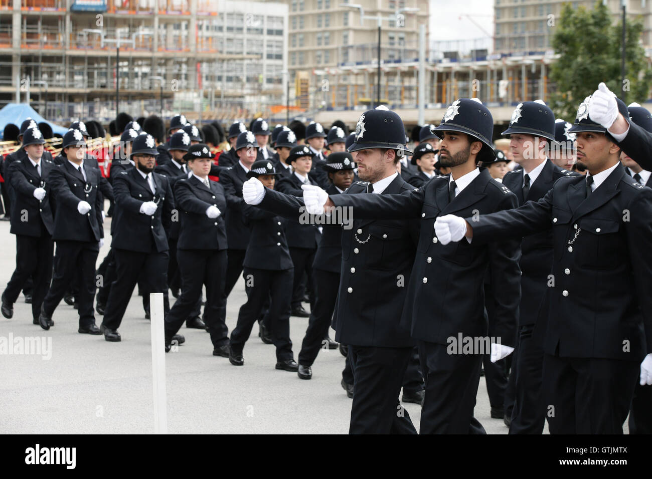 New recruits marching during the Metropolitan Police Service's first ...