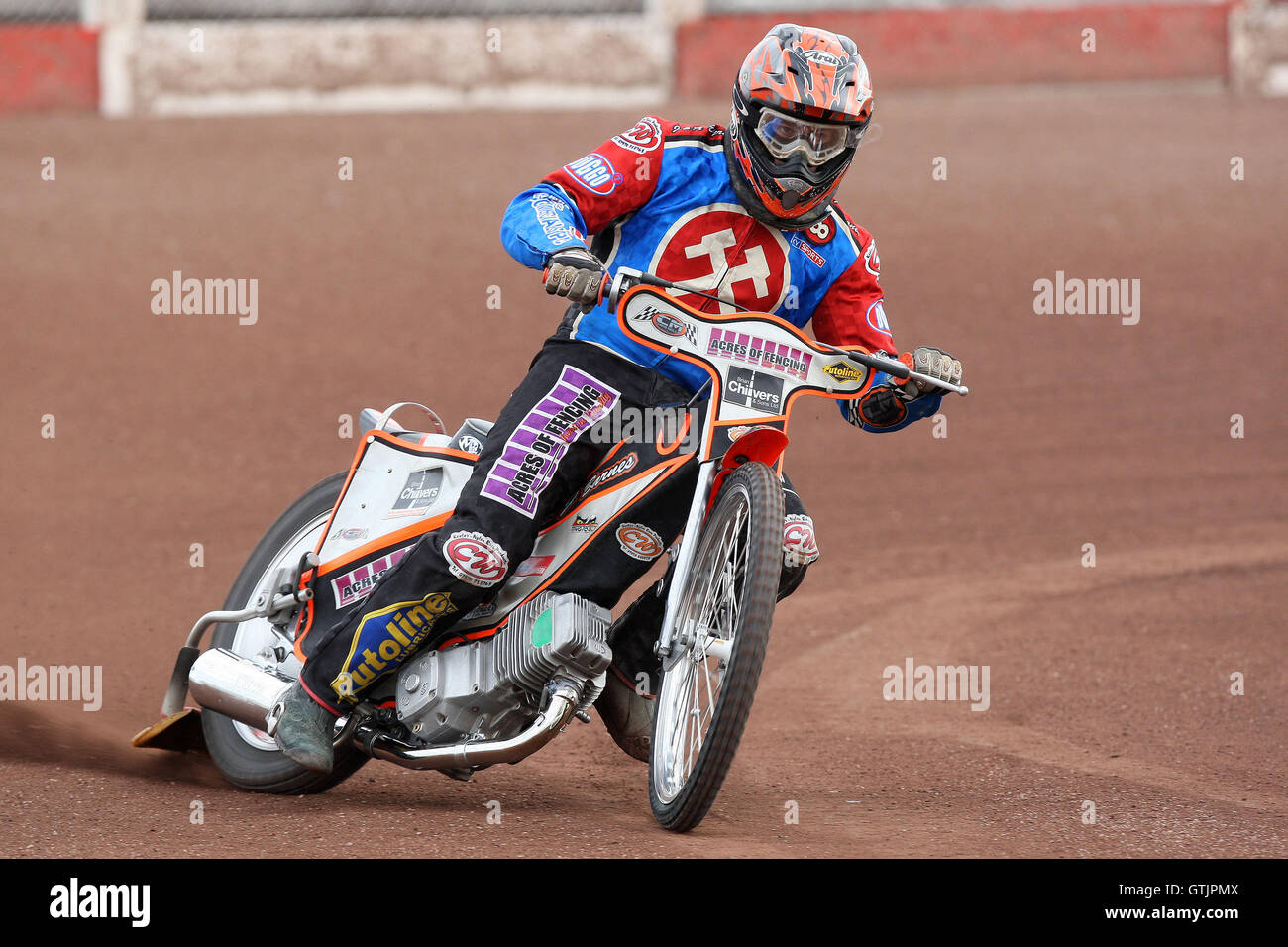 Chris Mills rides for Lakeside Hammers during pre-season speedway ...