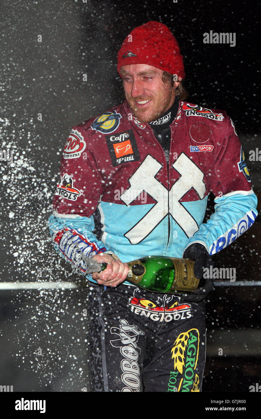 Adam Shields of Lakeside celebrates victory in the KO Cup Final ...