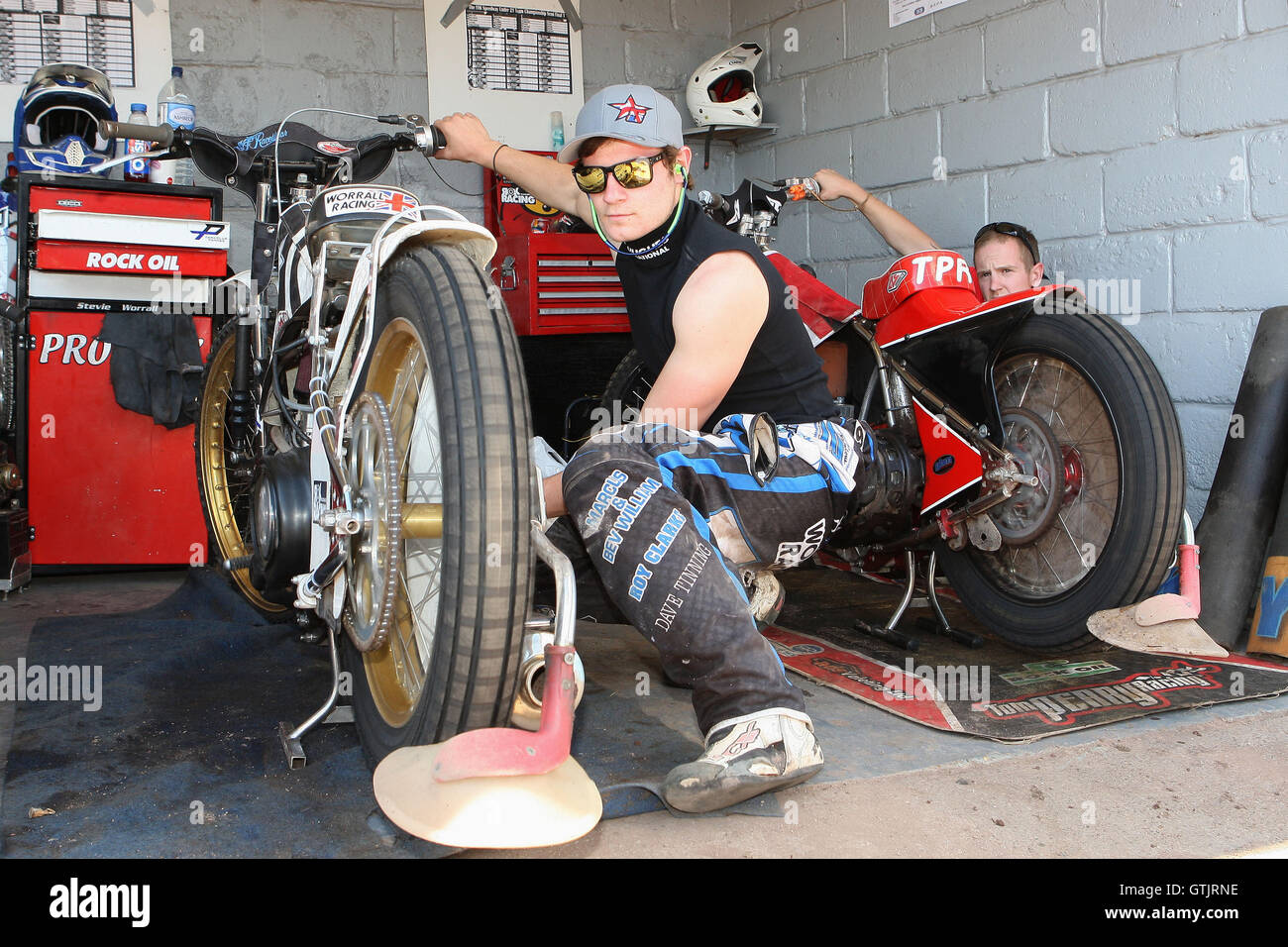 Steve Worrall (GB) warms up his bike - FIM Speedway World Under-21 Team ...