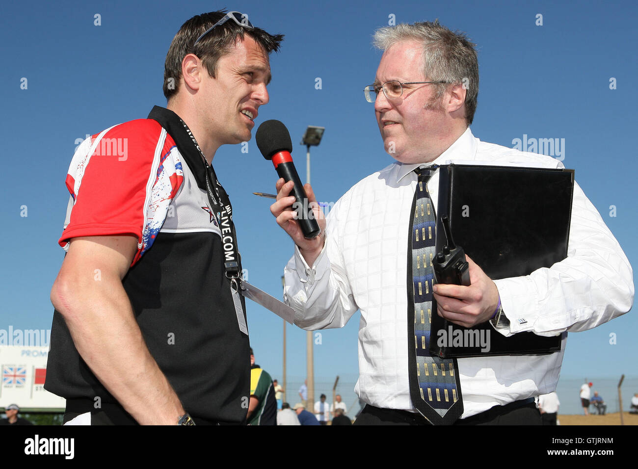 Phil Morris of team GB is interviewed - FIM Speedway World Under-21 ...