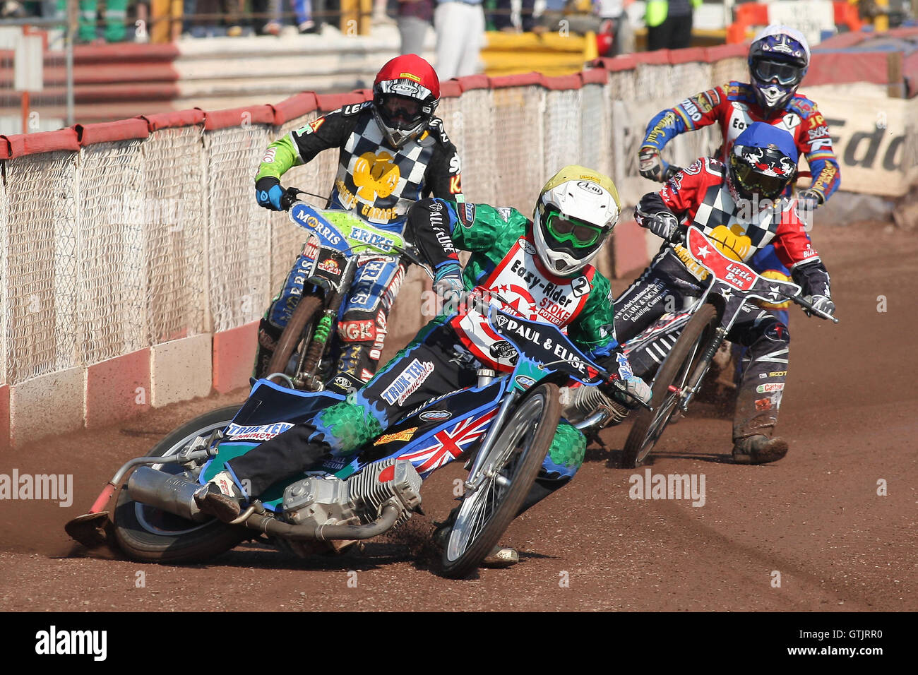 Heat 1: Pickard (white), Morley (blue), Priest (white) and Evans ...