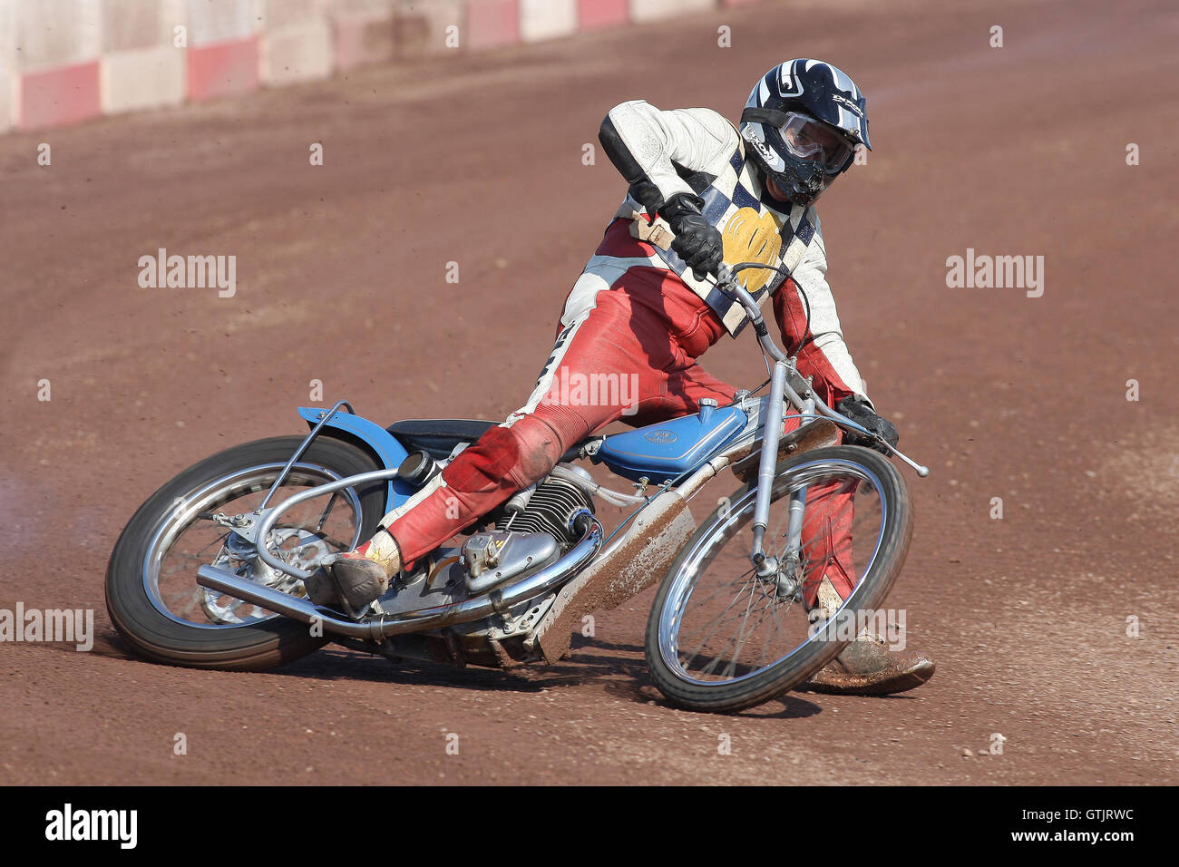 Hackney speedway legend Barry Thomas rides ahead of the meeting ...
