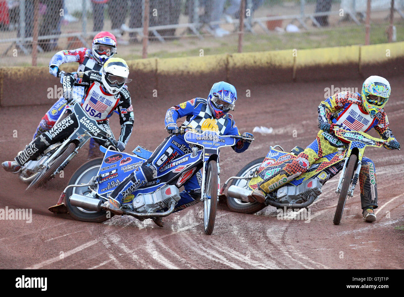 Heat 3: Ben Hopwood (blue), David Mason (red), Doug Nicol (white) and ...