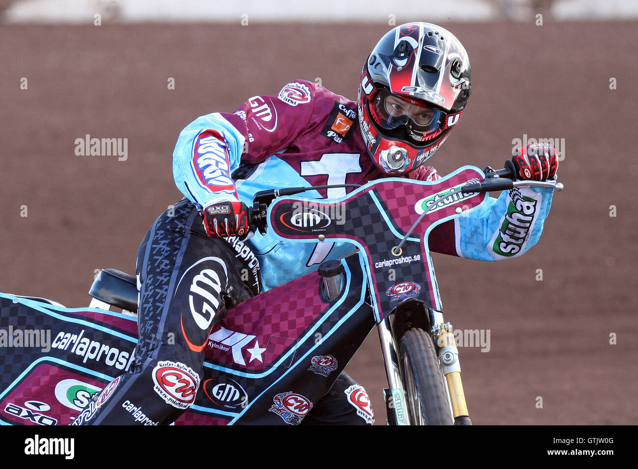 Joonas Kylmakorpi rides for Lakeside Hammers during pre-season speedway ...