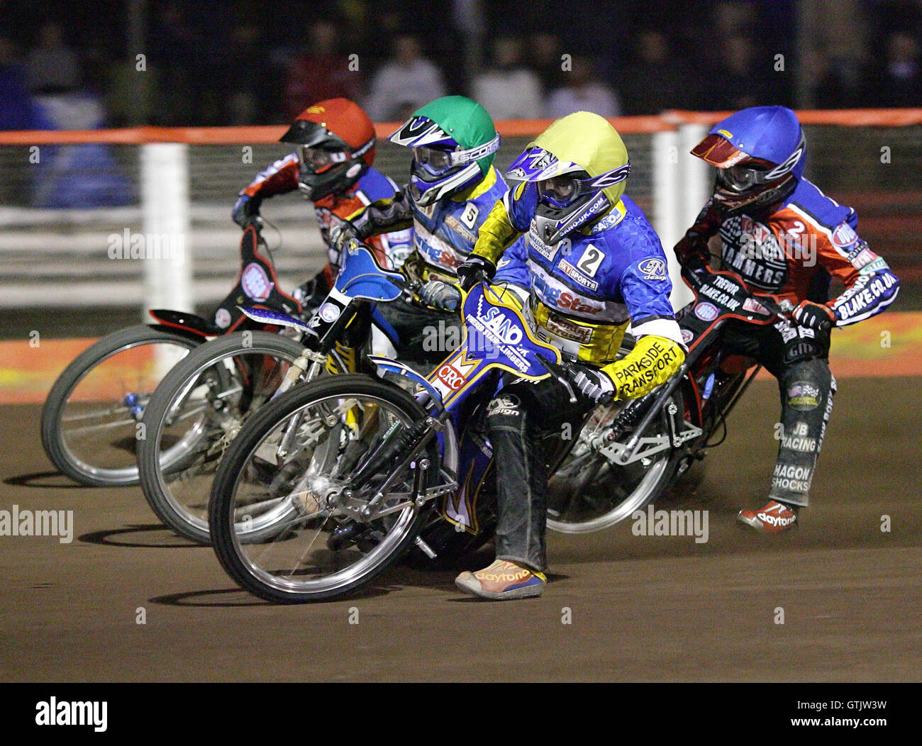 Heat 1 - Joonas Kylmakorpi (red), Robert Miswkowiak (green), Paul Hurry ...