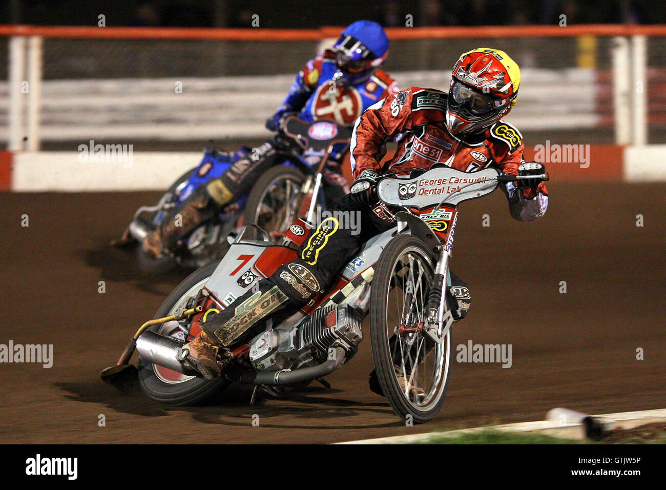 Heat 11: Kling (blue) and Forsberg - Lakeside Hammers vs Belle Vue Aces ...